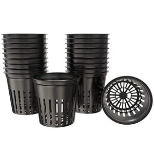 2 inch plastic net cups, pots plant containers, for hydroponics aquaponics orchids, 50 pcs black.