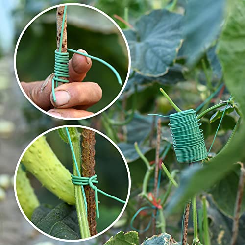 TELENT OUTDOORS 118 Feet Soft Plant Tie Green Twist Garden Ties with 20PCS Garden Plant Clips for Plants Gardening Home Office Organization TPR Garden Ties Supplies with 2mm Diameter