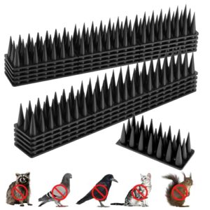 bird spikes, 20 pack bird squirrel raccoon pigeon cat animal deterrent spikes for outside anti bird defender spikes outdoor to keep birds away black