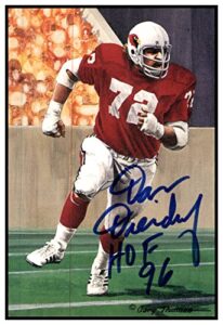 dan dierdorf signed goal line art card glac autographed w/hof cardinals psa/dna