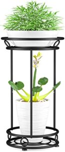 yiukea plant stand indoor outdoor – metal planter holder shelf tall tiered flower pot display organizer rack for garden, patio, living room, bathroom, office (black)