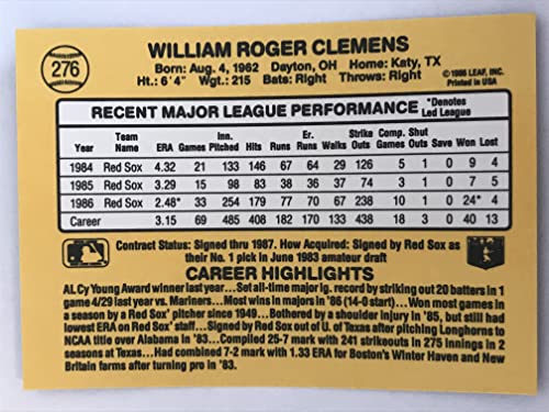 Roger Clemens (Baseball Card) 1987 Donruss - [Base] #276