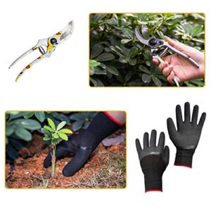 Ebbniur Garden Tool Set, 5Pcs Heavy Duty Floral Garden Tools, Aluminum Rust-Proof Gardening Kit with Garden Shovel, Trowel, Pruner, Gloves, Ideal Gardening Gift for Gardening Lovers, Family & Friends.