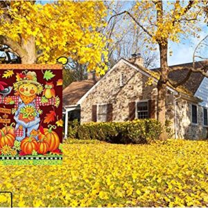 Fall House Flags Double Sided Autumn Flag Scarecrow Harvest Pumpkin Yard Decorations Happy Fall Garden Flags 28 x 40 Inch Large Fall Yard Flags with 2 Grommets