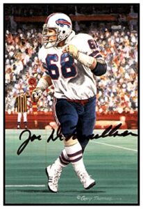 joe delamielleure signed goal line art card glac autographed bills psa/dna