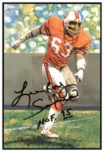 lee roy selmon signed goal line art card glac autographed w/hof bucs psa/dna