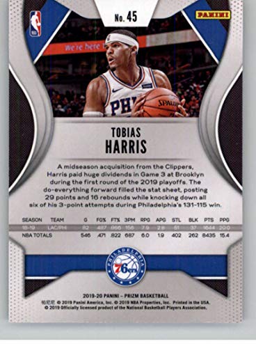 2019-20 Prizm NBA #45 Tobias Harris Philadelphia 76ers Official Panini Basketball Trading Card