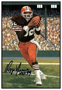 ozzie newsome signed goal line art card glac autographed w/hof browns psa/dna