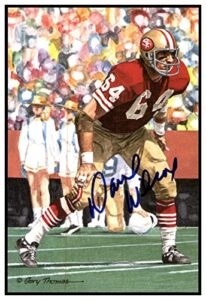 dave wilcox signed goal line art card glac autographed 49ers psa/dna