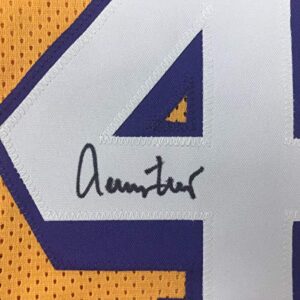 Autographed/Signed Jerry West Los Angeles LA Yellow Basketball Jersey JSA COA