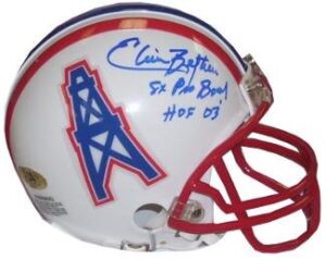 elvin bethea signed houston oilers tb replica mini helmet dual 8x pro bowl & hof 2003 – autographed nfl mini helmets