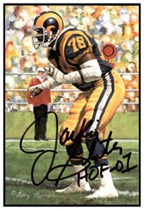 jackie slater signed goal line art card glac autographed w/hof rams psa/dna