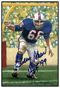 billy shaw signed goal line art card glac autographed w/hof bills psa/dna