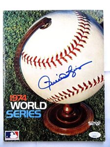 rollie fingers signed autographed program 1974 world series a’s jsa ah04522 – autographed mlb magazines