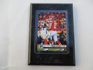 patrick mahomes ii kansas city chiefs nfl 2018 panini player card mounted on a 4″ x 6″ black marble plaque