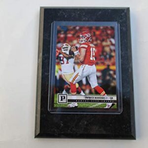 PATRICK MAHOMES II KANSAS CITY CHIEFS NFL 2018 PANINI PLAYER CARD MOUNTED ON A 4" X 6" BLACK MARBLE PLAQUE