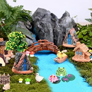 CHAKANLX 108 Pieces Miniatures Fairy Garden Accessories Outdoor, Fairy Garden Kit, Miniature Figurines, Fairy Garden Accessories, DIY Micro Landscape Ornaments for Potted Plant Bonsai Terrarium Decor