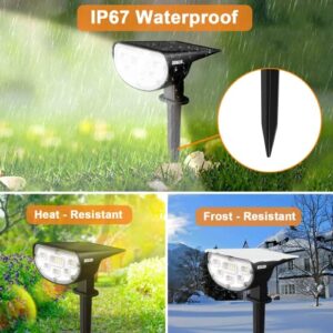 JESLED 6-Pack Solar Spot Lights Outdoor, 2-in-1 Solar Spotlights Outdoor Waterproof IP67, 14 LEDs Cool White Landscaping Lights, for Yard Garden Pool Patio Driveway Walkway