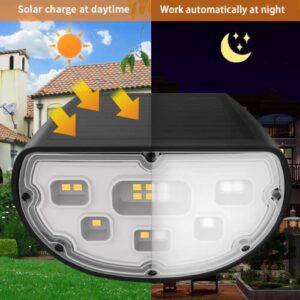 JESLED 6-Pack Solar Spot Lights Outdoor, 2-in-1 Solar Spotlights Outdoor Waterproof IP67, 14 LEDs Cool White Landscaping Lights, for Yard Garden Pool Patio Driveway Walkway