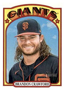 2021 topps heritage #372 brandon crawford san francisco giants baseball card