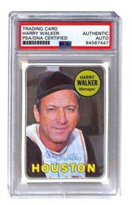 harry walker signed 1969 topps #633 autographed astros psa/dna