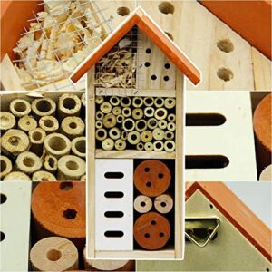 Lulu Home Wooden Insect House, Hanging Insect Hotel for Bee, Butterfly, Ladybirds, Beneficial Insect Habitat, Bug Hotel Garden, 10.4 X 3.4 X 5.4 Inch