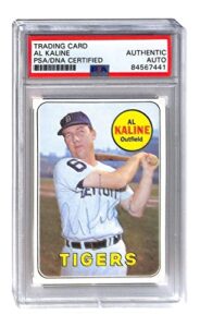 al kaline signed 1969 topps #410 autographed tigers psa/dna