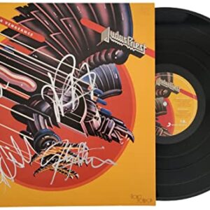 Halford Tipton Hill Downing signed Judas Screaming of Vengeance album COA proof star