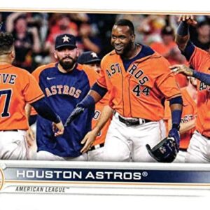 Houston Astros 2022 Topps Complete Mint Hand Collated 22 Card Team Set Featuring Jose Altuve and Justin Verlander Plus Rookie Cards and Others