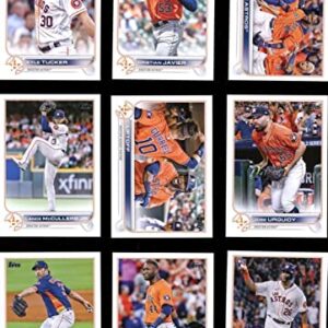 Houston Astros 2022 Topps Complete Mint Hand Collated 22 Card Team Set Featuring Jose Altuve and Justin Verlander Plus Rookie Cards and Others