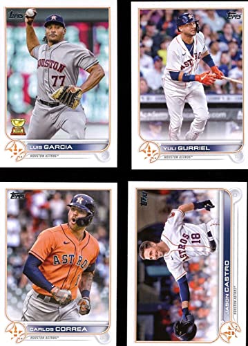 Houston Astros 2022 Topps Complete Mint Hand Collated 22 Card Team Set Featuring Jose Altuve and Justin Verlander Plus Rookie Cards and Others