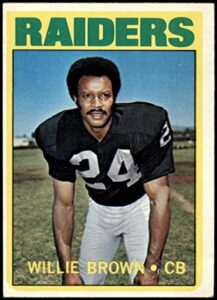 1972 topps # 28 willie brown oakland raiders (football card) vg/ex raiders grambling