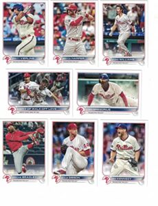 philadelphia phillies / 2022 topps baseball team set (series 1 and 2) with (24) cards. plus 2021 topps phillies baseball team set (series 1 and 2) with (23) cards. ***includes (3) additional bonus cards of former phillies greats mike schmidt, ryan howard