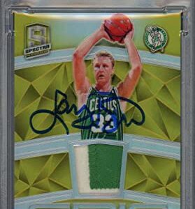 Larry Bird Autographed 2018 Panini Spectra Gold Jersey Card PSA Auto 10 3/10