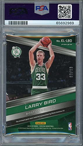 Larry Bird Autographed 2018 Panini Spectra Gold Jersey Card PSA Auto 10 3/10