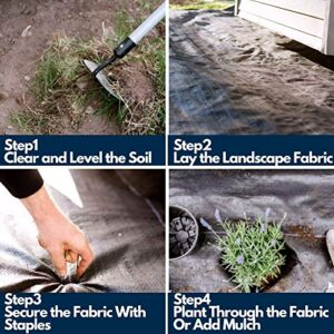 Ovege Heavy-Duty Garden Weed Barrier Landscape Fabric, 3ft x 50ft