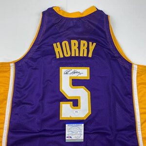 Autographed/Signed Robert Horry Los Angeles LA Purple Basketball Jersey PSA/DNA COA