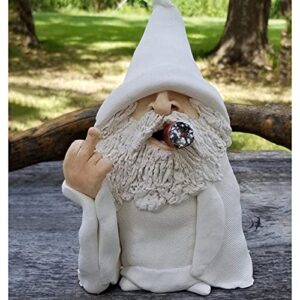 tirifer garden gnome, wizard gnome 3d dwarves, polyresin outdoor sculpture middle finger gnome statue garden figurine art garden decoration for lawn yard balcony porch patio