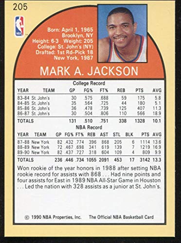 Mark Jackson (Basketball Card) 1990-91 NBA Hoops - [Base] #205