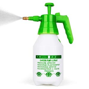 munyonyo garden pump sprayer,68oz/34oz hand-held pressure sprayer bottle for lawn with safety value&adjustable nozzle, for watering,spraying weeds,home cleaning and car washing,0.5 gallon