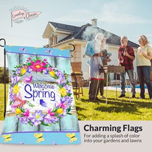 Seasonal Garden Flags Set of 10 12x18 Inch Double Sided Yard Flag Pack with Anti-Wind Clip and Stopper Outdoor Decorative Holiday Flags Small Spring Welcome Easter Banners for Outside