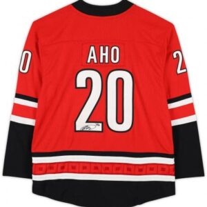 Sebastian Aho Carolina Hurricanes Autographed Red Fanatics Breakaway Jersey - Autographed NHL Jerseys