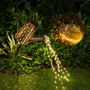 Solar Lights Outdoor Garden Decor,LUKATU Solar Watering Can with 90 LED Lights Waterproof Large Metal Hanging Lantern Outside Garden Decorations for Yard Porch Patio Pathway Gardening Gift