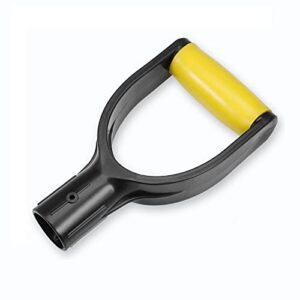 plastic spade handle shovel d grip handle, 32mm inner diameter spade snow shovel handle, spade snow scoop digging raking tools hand protect garden accessorie for snow shovel digging raking (yellow)