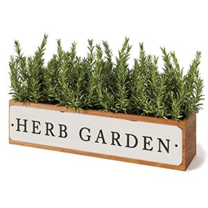 barnyard designs farmhouse herb garden planter indoor planter or outdoor apartment window planter box, windowsill planter box, indoor herb planter for indoor plants, window herb garden, 14.5×3.5