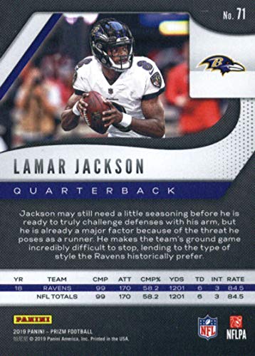 2019 Panini Prizm #71 Lamar Jackson Baltimore Ravens Football Card