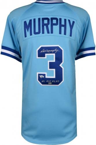 Dale Murphy Atlanta Braves Autographed Mitchell and Ness 1982 Powder Blue Authentic Jersey with NL MVP 82/83 Inscription - Autographed MLB Jerseys