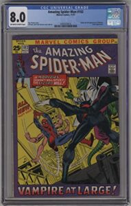 amazing spider-man #102 cgc 8.0 ow-w origin and 2nd app moribus marvel key 1971