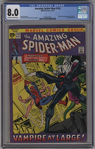 Amazing Spider-Man #102 CGC 8.0 OW-W Origin and 2nd App Moribus Marvel Key 1971