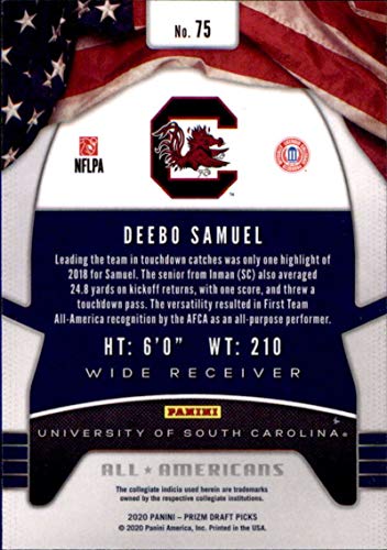 2020 Panini Prizm Draft Picks #75 Deebo Samuel South Carolina Gamecocks Football Card